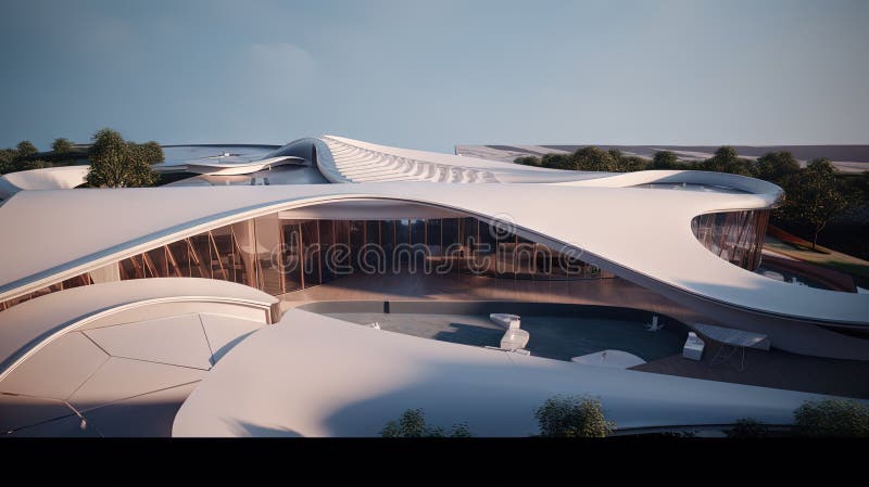 Abstract Architecture Design Influenced by Nature and Soft Forms. Stock ...