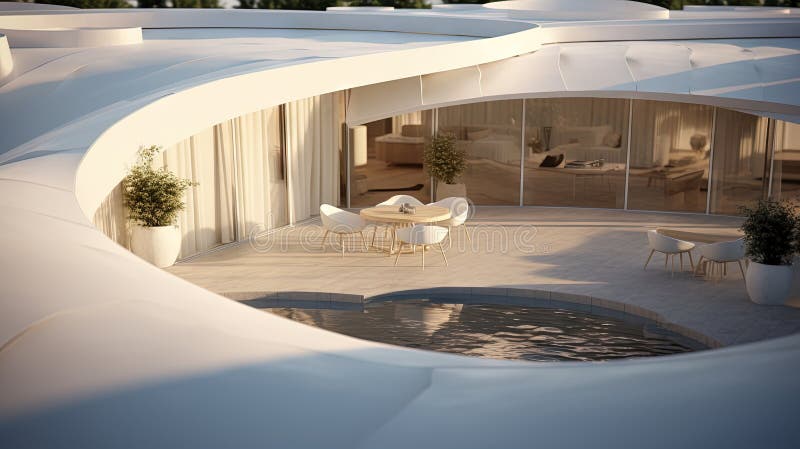 Abstract Architecture Design Influenced by Nature and Soft Forms. Stock ...