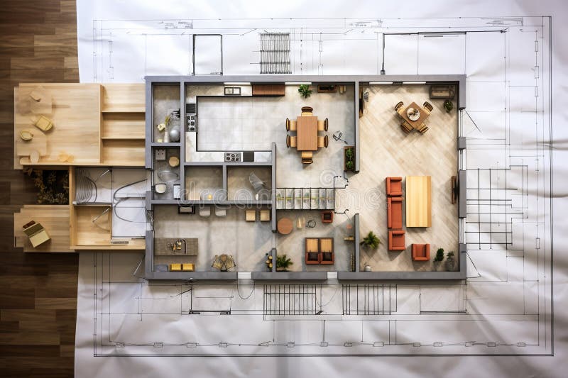 Abstract Architecture Drawing and Planning Background Illustration ...