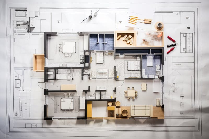 Abstract Architecture Drawing and Planning Background Illustration ...
