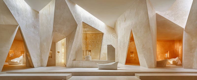 Abstract Architecture Embodied Design Corridor Concrete Structure Stock ...