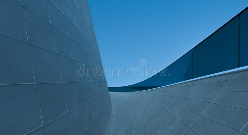 Abstract Architecture Exterior with Futuristic Streamlined Design Stock ...