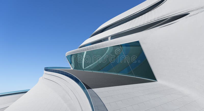 Abstract Architecture Exterior with Futuristic Streamlined Design Stock ...