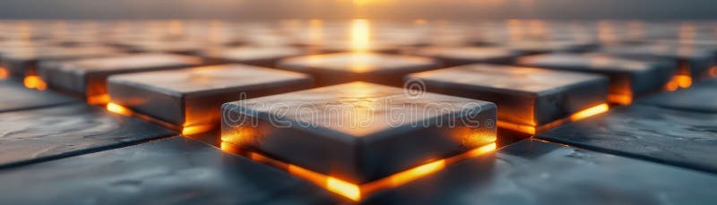 Abstract Architecture with Glowing Edges a 3D Rendering of Luminous ...