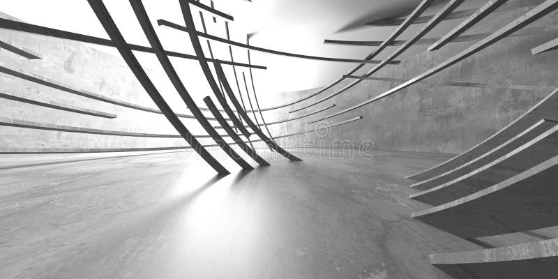 Abstract Architecture Interior Background. Empty Concrete Room Stock ...