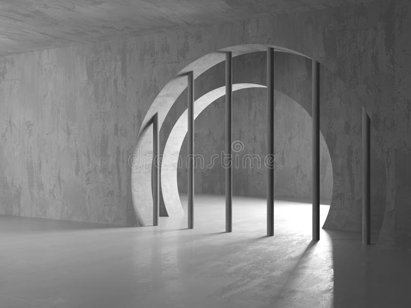 Abstract Architecture Interior Background. Modern Concrete Room Stock ...