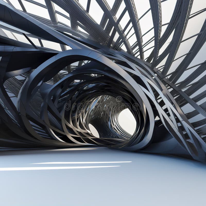 Abstract Architecture Made of Steel and Metall with Curly Forms. Stock ...