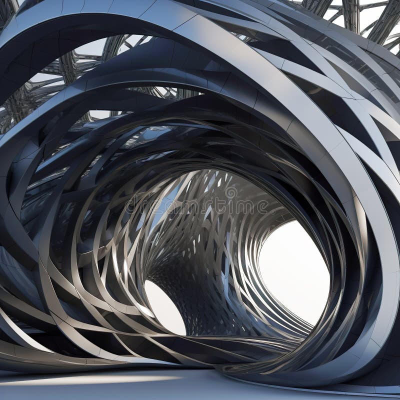 Abstract Architecture Made of Steel and Metall with Curly Forms. Stock ...