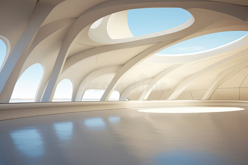 Abstract Architecture Modern Design. White Contemporary and Minimalist ...