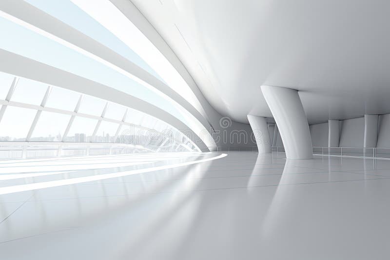 Abstract Architecture Modern Design. White Contemporary and Minimalist ...