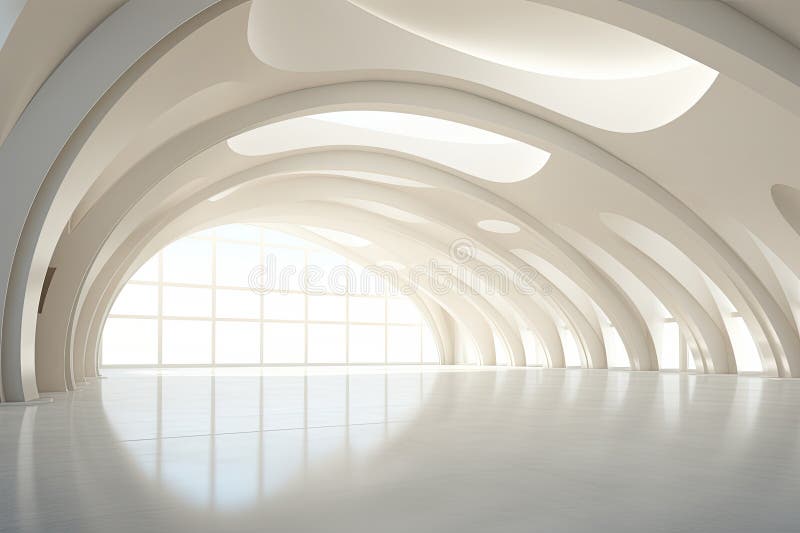 Abstract Architecture Modern Design. White Contemporary and Minimalist ...