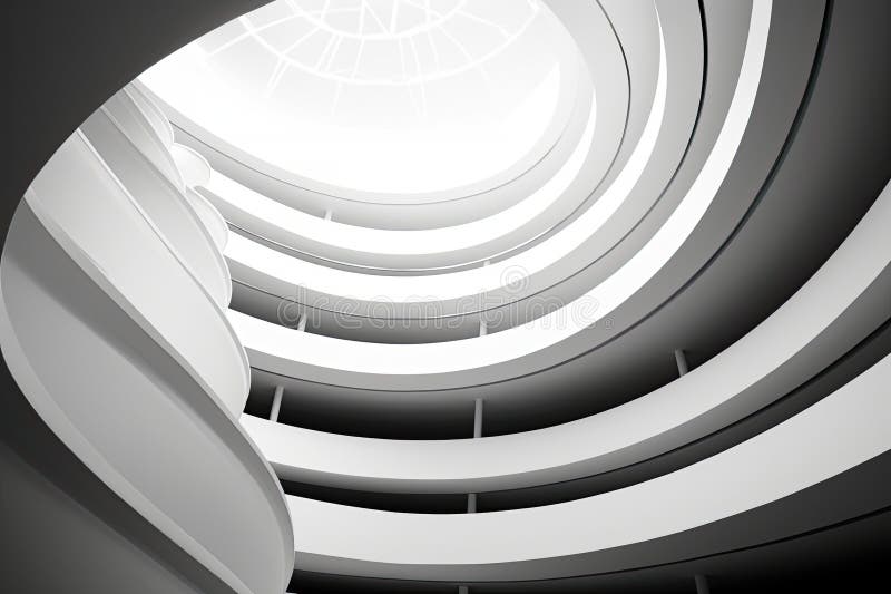 Abstract Architecture Modern Design. White Contemporary and Minimalist ...