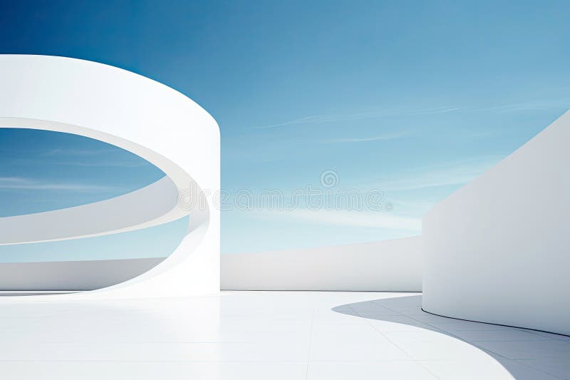 Abstract Architecture Modern Design. White Contemporary and Minimalist ...