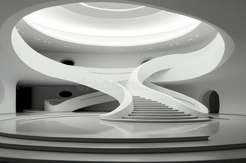 Abstract Architecture Modern Design. White Contemporary and Minimalist ...