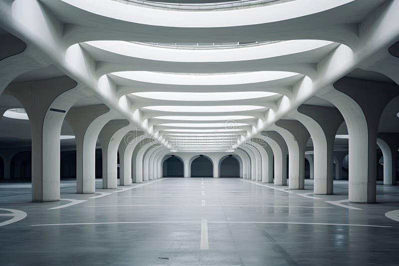 Abstract Architecture Modern Design. White Contemporary and Minimalist ...