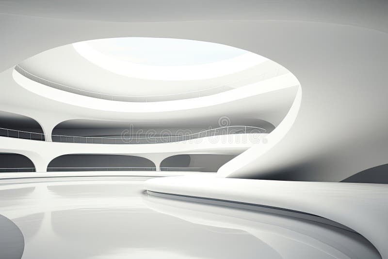 Abstract Architecture Modern Design. White Contemporary and Minimalist ...