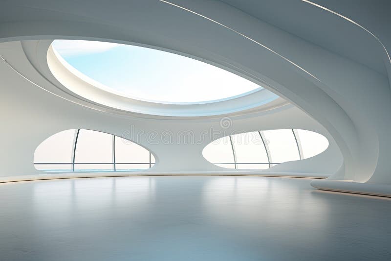 Abstract Architecture Modern Design. White Contemporary and Minimalist ...