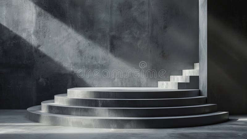 Abstract Architecture, a Modern Staircase Podium Design. the Concrete ...
