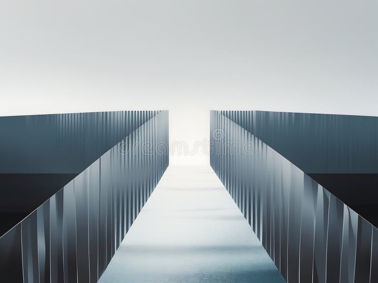 Abstract Architecture with Parallel Structures and Minimalist Aesthetic ...