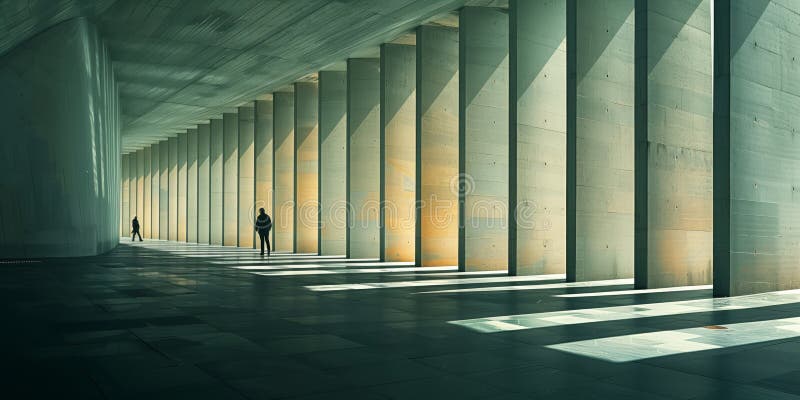 Abstract Architecture with Sharp Shadows, Sunlight and People Stock ...