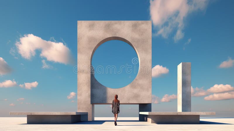 Abstract Architecture Surreal Building. Dream Scene with Epic ...