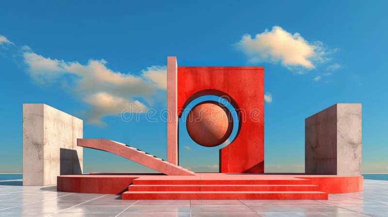 Abstract Architecture Surreal Building. Dream Scene with Epic ...