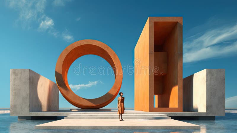 Abstract Architecture Surreal Building. Dream Scene with Epic ...