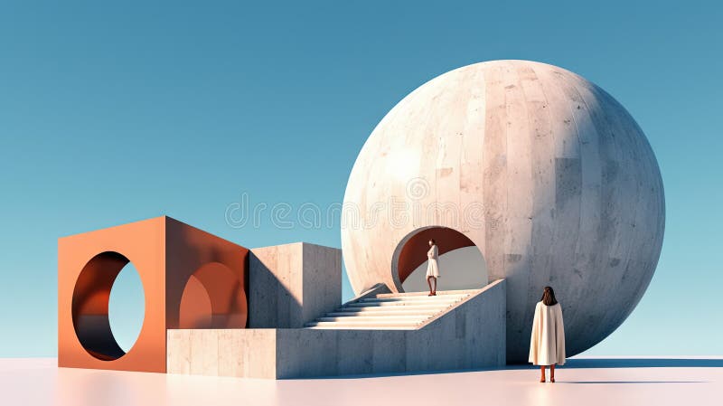 Abstract Architecture Surreal Building. Dream Scene with Epic ...