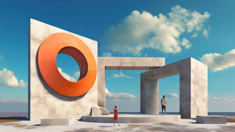 Abstract Architecture Surreal Building. Dream Scene with Epic ...