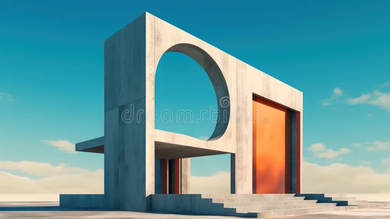 Abstract Architecture Surreal Building. Dream Scene with Epic ...