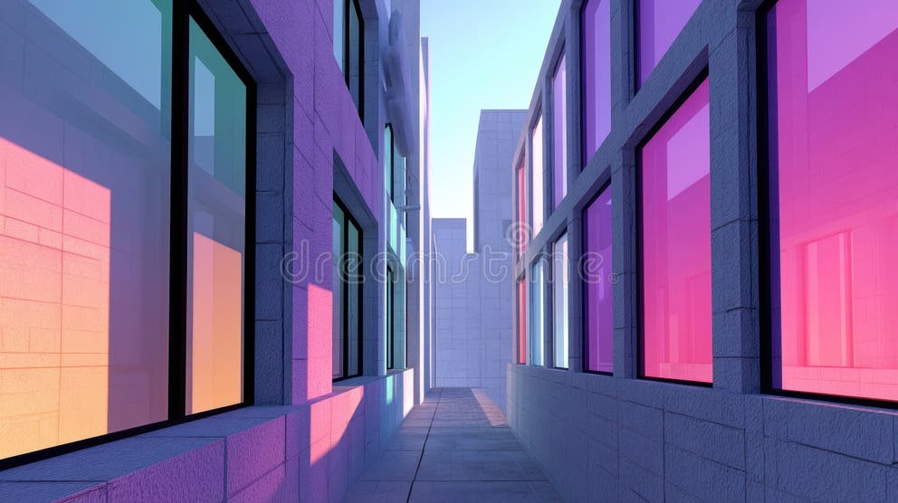 Abstract Architecture, Surreal Cityscape with Irregular Angles, Open ...