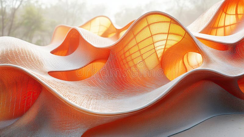 Abstract Architecture, Wavy Forms Stock Illustration - Illustration of ...