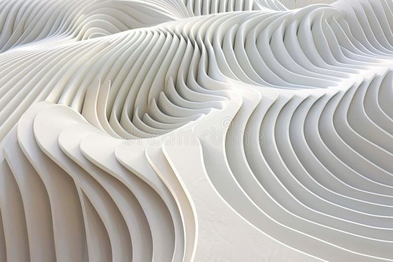 Abstract Architecture White Curving Smooth Wavy Structure Background ...