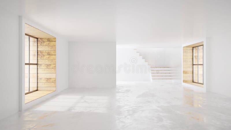 Abstract Architecture White Room Interior Stock Illustration ...