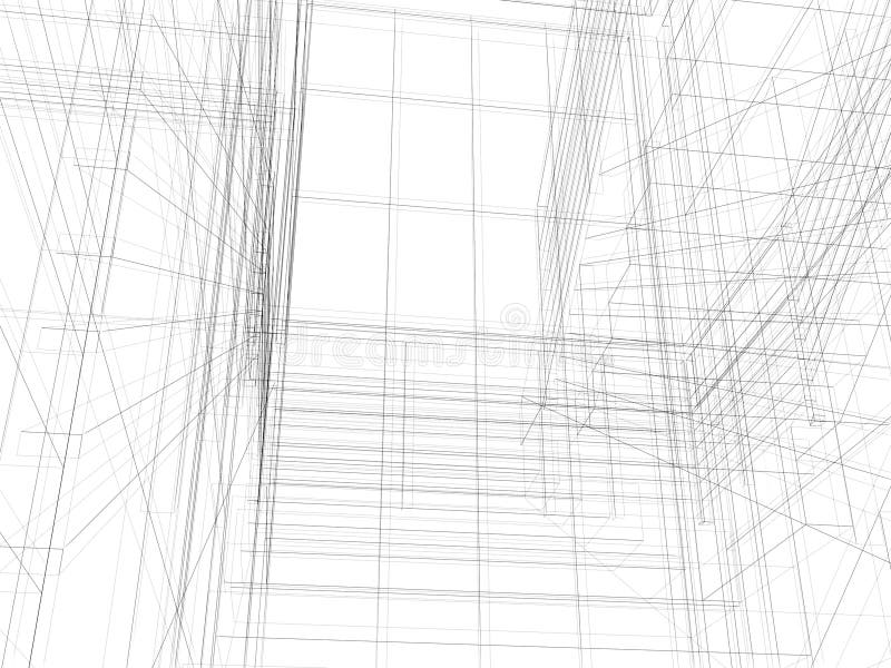 Abstract Wireframe Construction Stock Illustration - Illustration of ...