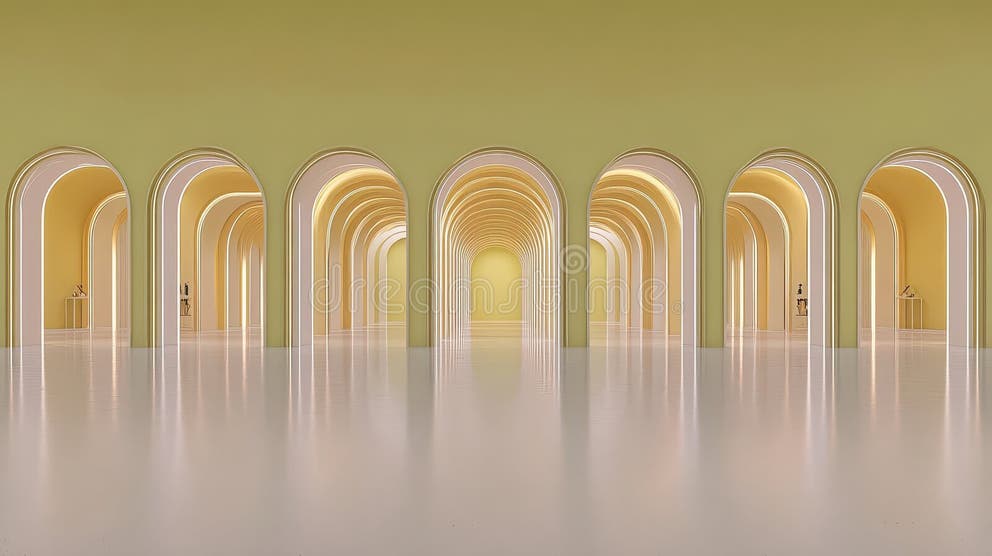 Abstract Archway Interior Design Stock Illustration - Illustration of ...