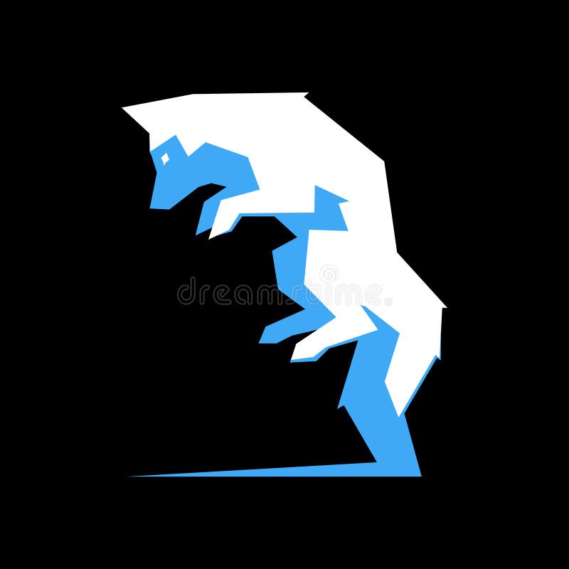 Arctic Fox Symbol on Black Backdrop Stock Vector - Illustration of ...