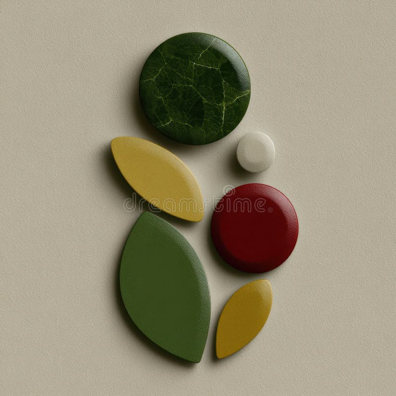 Abstract Arrangement of Colorful Shapes on a Neutral Background. Stock ...