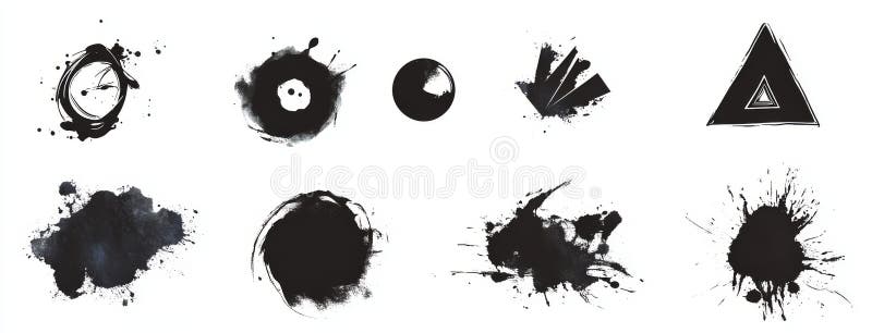 An Abstract Arrangement Containing Black Elements and Textures, on a ...