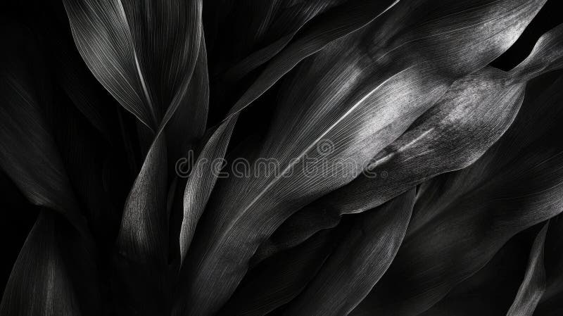Abstract Arrangement of Corn Leaves in Monochrome Close-up Stock Photo ...