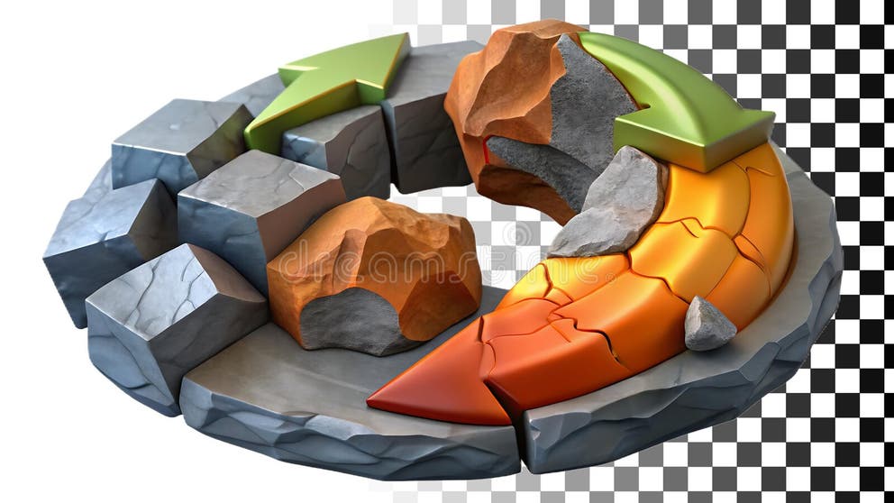 Abstract Stone Path Stepping Stones Circular Arrangement Png ...
