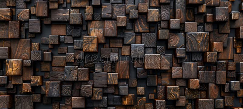 Abstract Arrangement of 3d Wooden Cubes in Rustic Stack Formation for ...