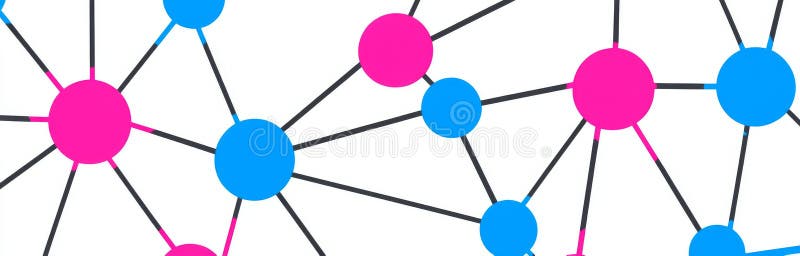 An Abstract Arrangement of Dots and Lines Interconnected on a White ...