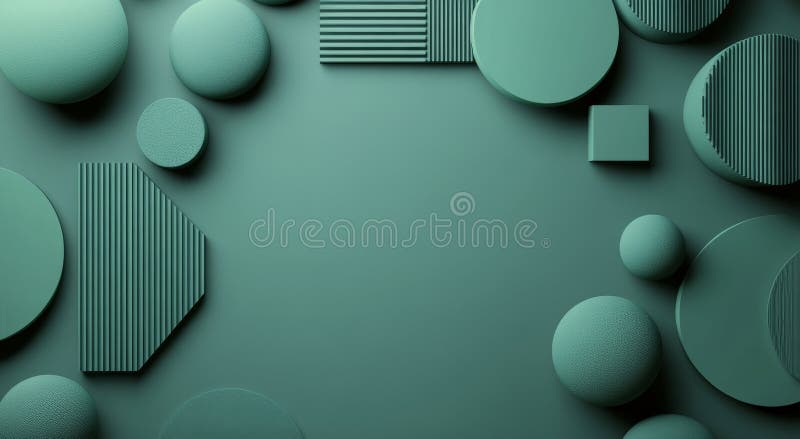 Abstract Arrangement of Geometric Shapes on a Solid Background in a ...