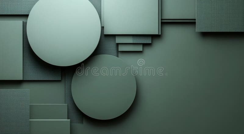 Abstract Arrangement of Geometric Shapes on a Solid Background in a ...