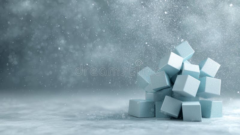 Abstract Arrangement of Geometric Wooden Cubes Stacked on a Table ...