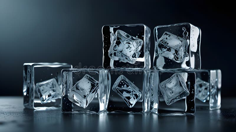 Abstract Arrangement of Ice Cubes in Geometric Patterns Stock ...
