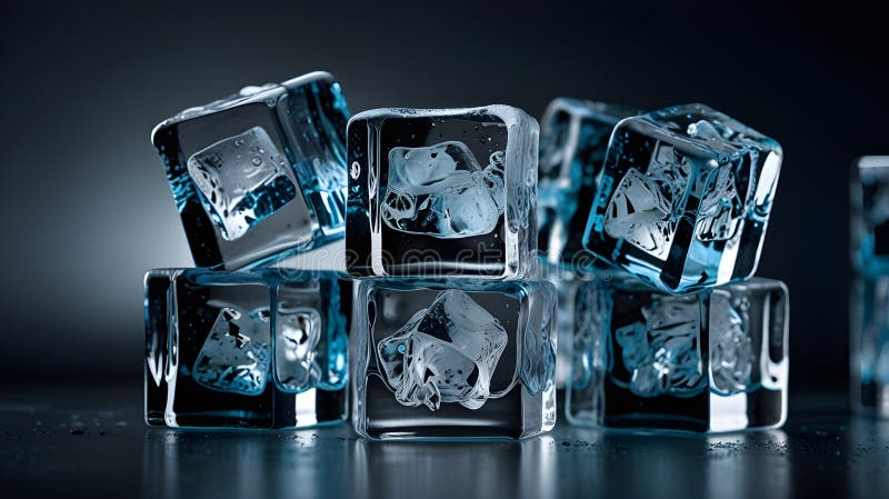 Abstract Arrangement of Ice Cubes in Geometric Patterns Stock ...