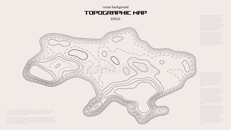 Abstract Arrangement of Lines in the Style of a Topographic Map. Dark ...
