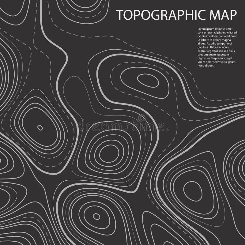 Abstract Arrangement of Lines in the Style of a Topographic Map. Light ...
